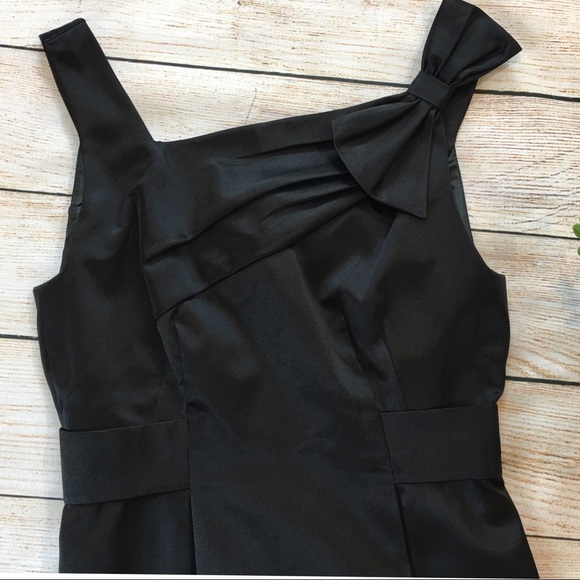 Yoana Baraschi | Dresses | Yoana Baraschi Black Satin Bow Cocktail Dress 2 | Poshmark